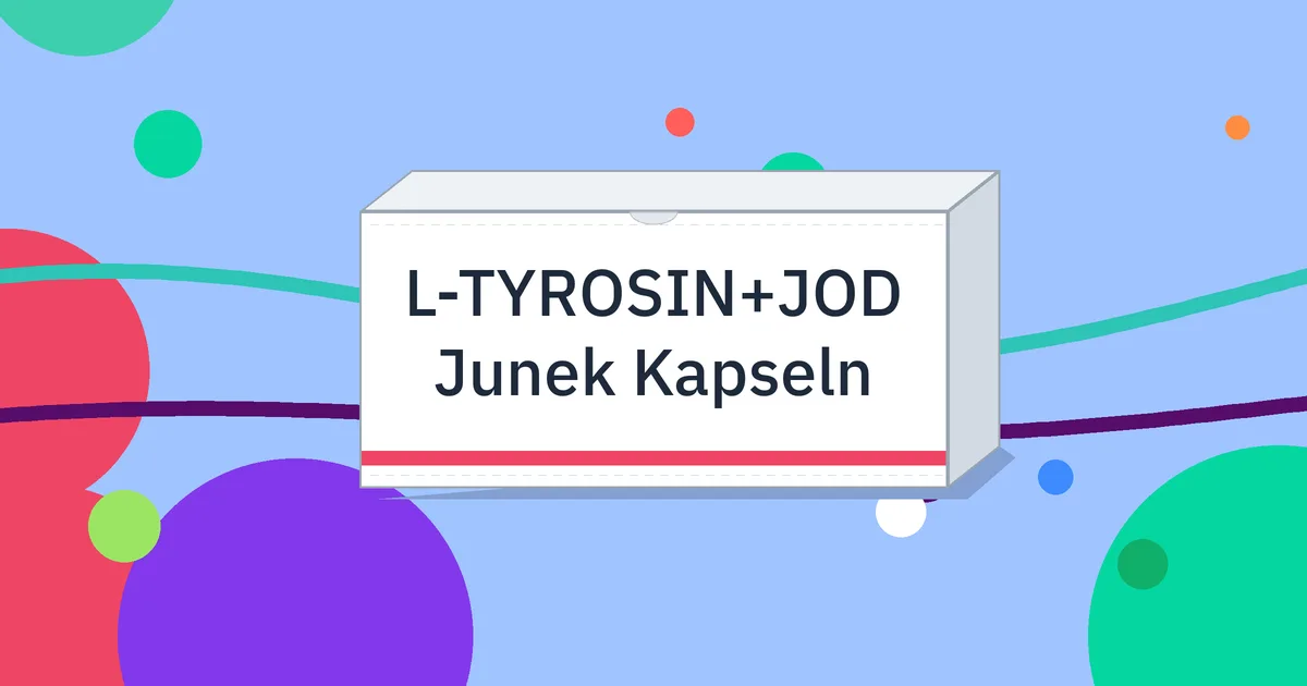 Symbolbild: Packung mit der Aufschrift L-TYROSIN+JOD Junek Kapseln (PZN 01104931) – Verfügbarkeit und Bezug in Apotheken in Frankfurt am Main