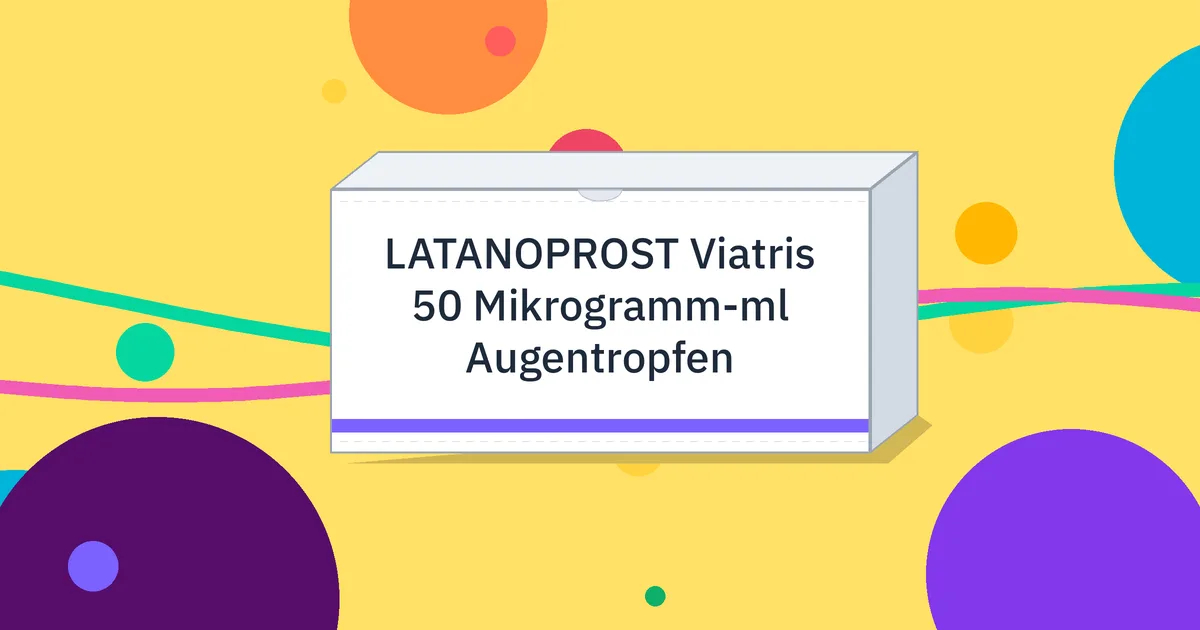 Symbolbild: Packung mit der Aufschrift LATANOPROST Viatris 50 Mikrogramm-ml Augentropfen (PZN 17901701) – Verfügbarkeit und Bezug in Apotheken in Frankfurt am Main
