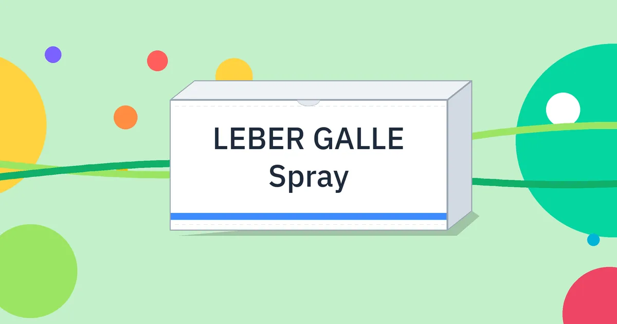 Symbolbild: Packung mit der Aufschrift LEBER GALLE Spray (PZN 13979994) – Verfügbarkeit und Bezug in Apotheken in Frankfurt am Main