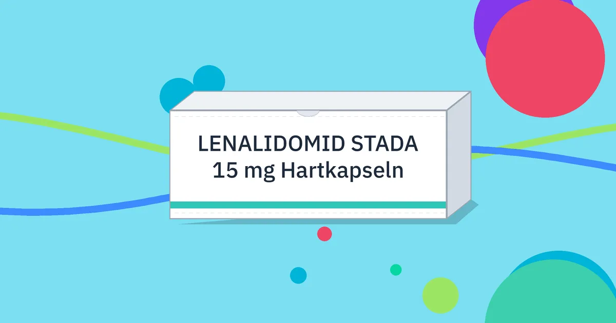 Symbolbild: Packung mit der Aufschrift LENALIDOMID STADA 15 mg Hartkapseln (PZN 17168264) – Verfügbarkeit und Bezug in Apotheken in Frankfurt am Main