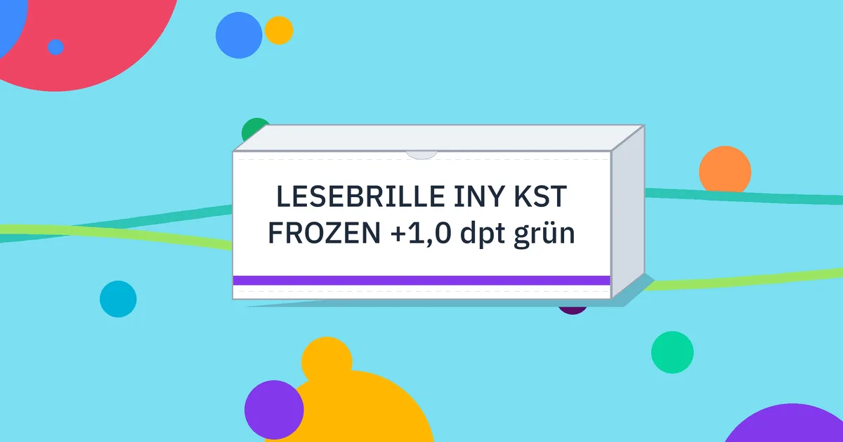 Symbolbild: Packung mit der Aufschrift LESEBRILLE INY KST FROZEN +1,0 dpt grün (PZN 19941449) – Verfügbarkeit und Bezug in Apotheken in Frankfurt am Main