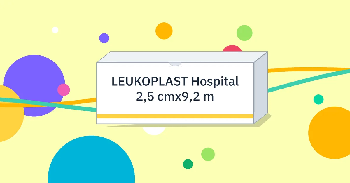 Symbolbild: Packung mit der Aufschrift LEUKOPLAST Hospital 2,5 cmx9,2 m (PZN 16916190) – Verfügbarkeit und Bezug in Apotheken in Frankfurt am Main