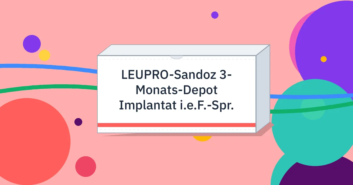 Symbolbild: Packung mit der Aufschrift LEUPRO-Sandoz 3-Monats-Depot Implantat i.e.F.-Spr. (PZN 17185498) – Verfügbarkeit und Bezug in Apotheken in Frankfurt am Main