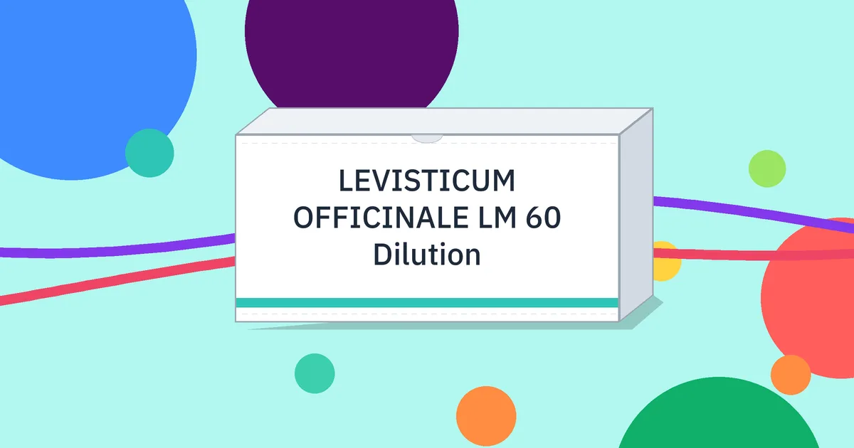 Symbolbild: Packung mit der Aufschrift LEVISTICUM OFFICINALE LM 60 Dilution (PZN 13528501) – Verfügbarkeit und Bezug in Apotheken in Frankfurt am Main