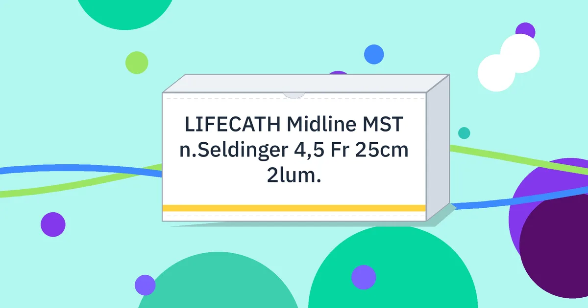 Symbolbild: Packung mit der Aufschrift LIFECATH Midline MST n.Seldinger 4,5 Fr 25cm 2lum. (PZN 15263372) – Verfügbarkeit und Bezug in Apotheken in Frankfurt am Main