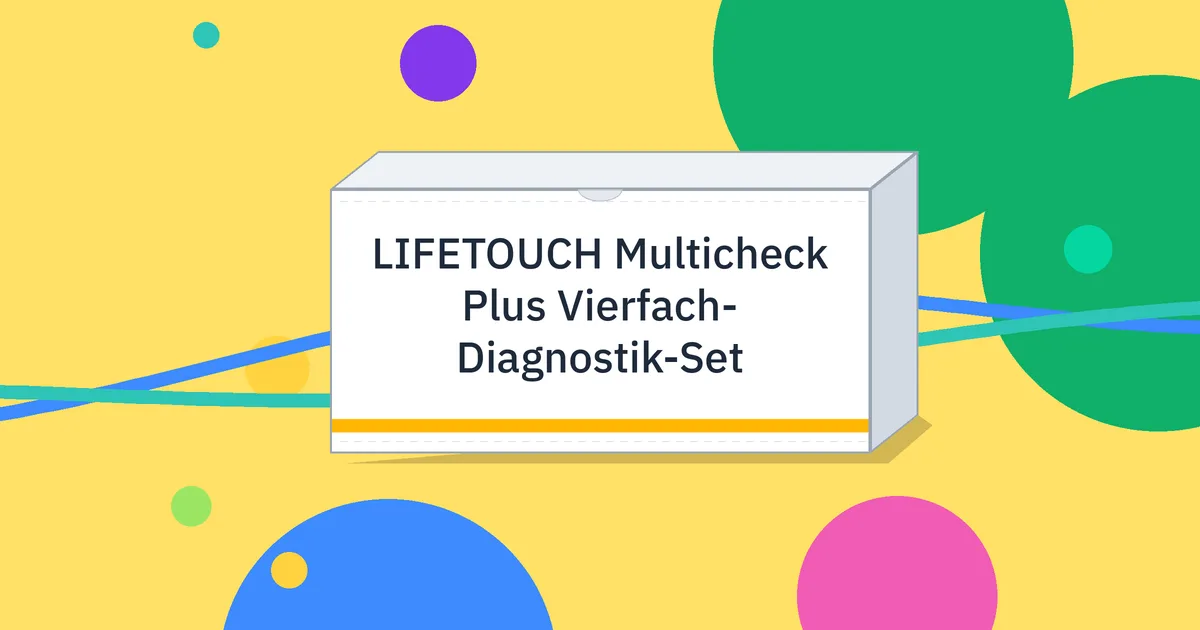 Symbolbild: Packung mit der Aufschrift LIFETOUCH Multicheck Plus Vierfach-Diagnostik-Set (PZN 20687364) – Verfügbarkeit und Bezug in Apotheken in Frankfurt am Main