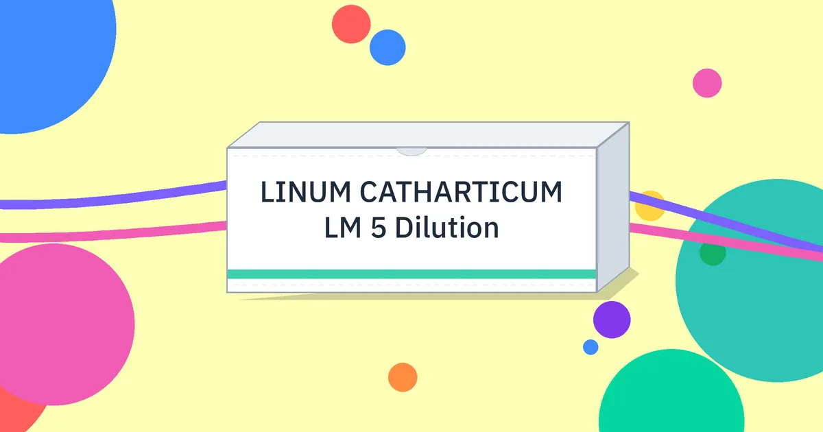 Symbolbild: Packung mit der Aufschrift LINUM CATHARTICUM LM 5 Dilution (PZN 13530001) – Verfügbarkeit und Bezug in Apotheken in Frankfurt am Main