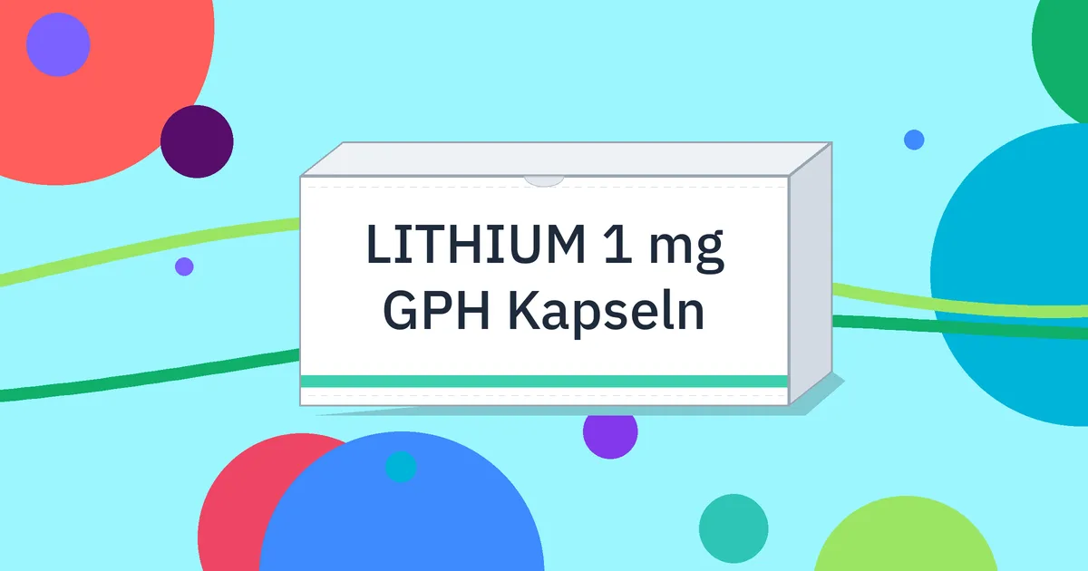 Symbolbild: Packung mit der Aufschrift LITHIUM 1 mg GPH Kapseln (PZN 19540495) – Verfügbarkeit und Bezug in Apotheken in Frankfurt am Main