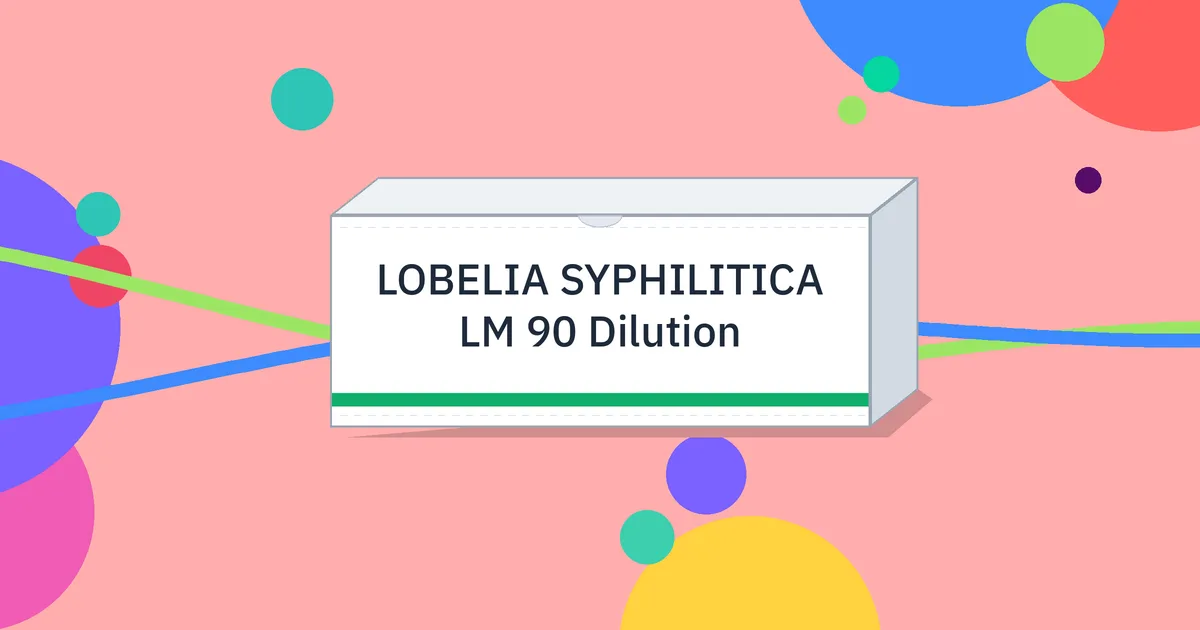 Symbolbild: Packung mit der Aufschrift LOBELIA SYPHILITICA LM 90 Dilution (PZN 13535079) – Verfügbarkeit und Bezug in Apotheken in Frankfurt am Main