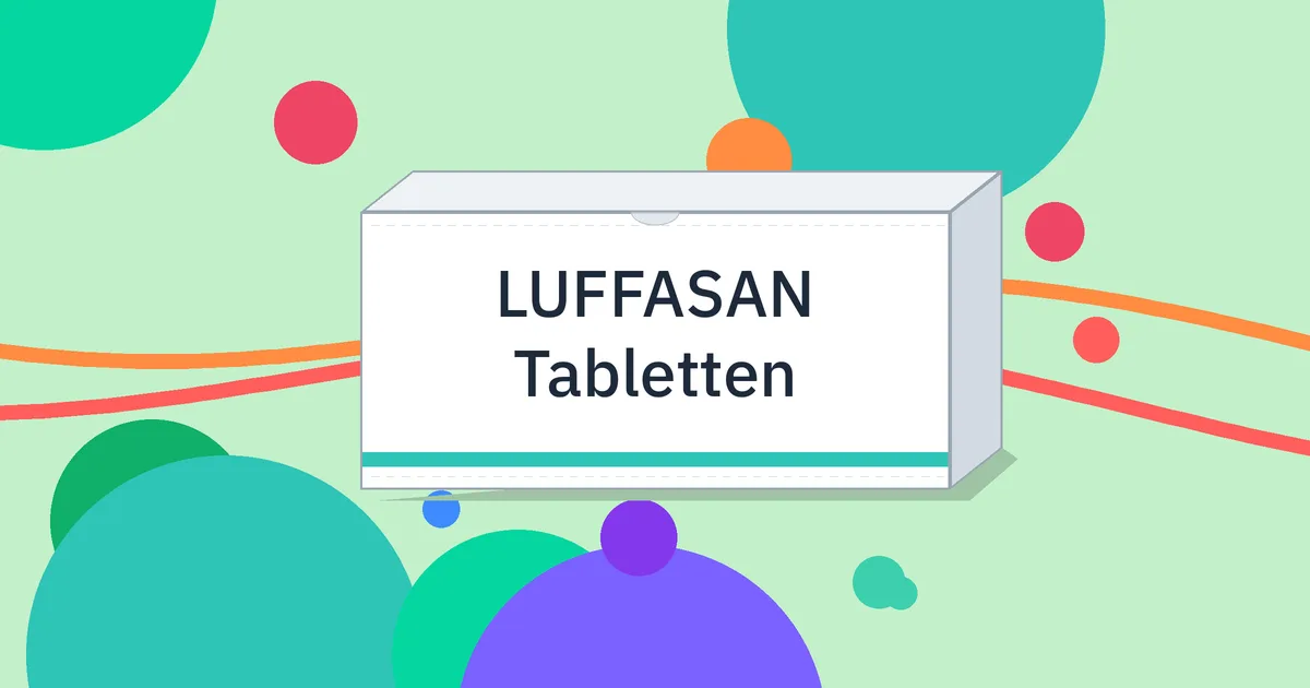 Symbolbild: Packung mit der Aufschrift LUFFASAN Tabletten (PZN 01581542) – Verfügbarkeit und Bezug in Apotheken in Frankfurt am Main