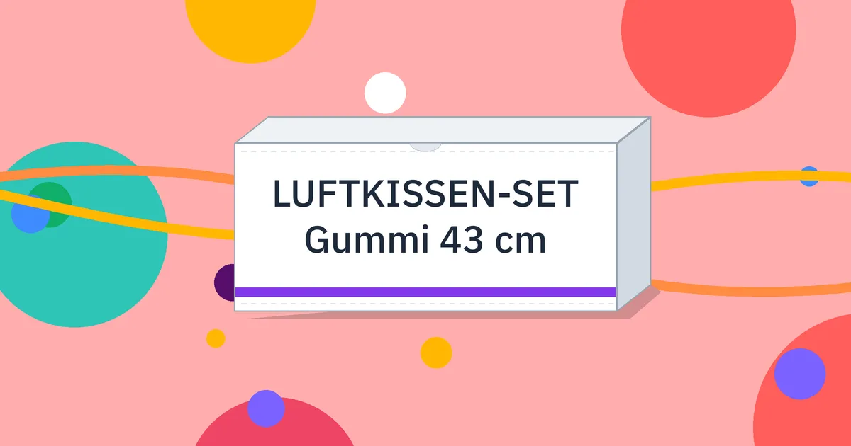Symbolbild: Packung mit der Aufschrift LUFTKISSEN-SET Gummi 43 cm (PZN 02685456) – Verfügbarkeit und Bezug in Apotheken in Frankfurt am Main