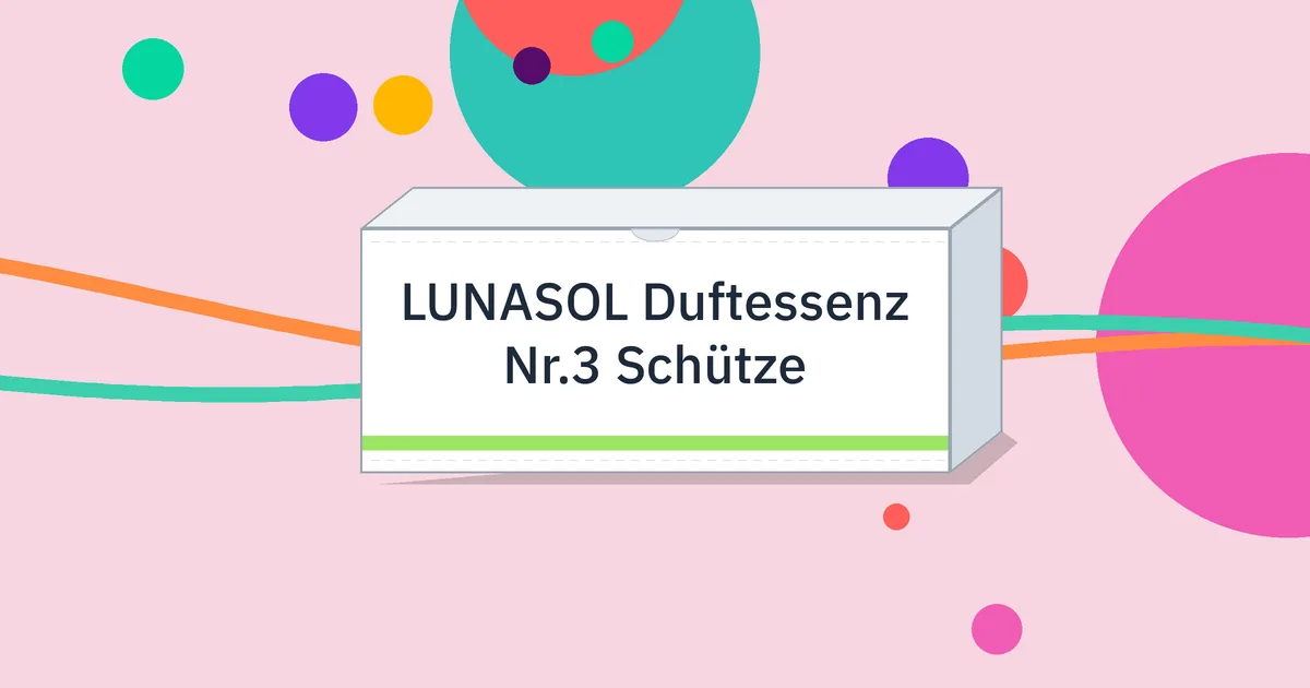 Symbolbild: Packung mit der Aufschrift LUNASOL Duftessenz Nr.3 Schütze (PZN 20060375) – Verfügbarkeit und Bezug in Apotheken in Frankfurt am Main