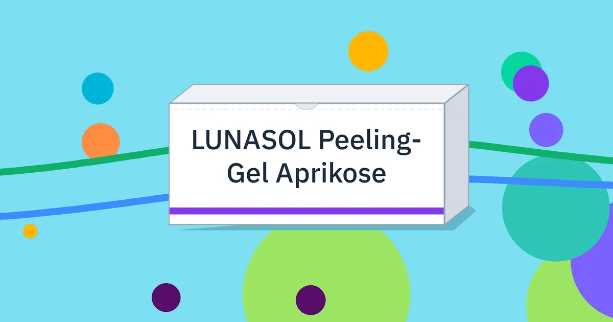 Symbolbild: Packung mit der Aufschrift LUNASOL Peeling-Gel Aprikose (PZN 19755244) – Verfügbarkeit und Bezug in Apotheken in Frankfurt am Main