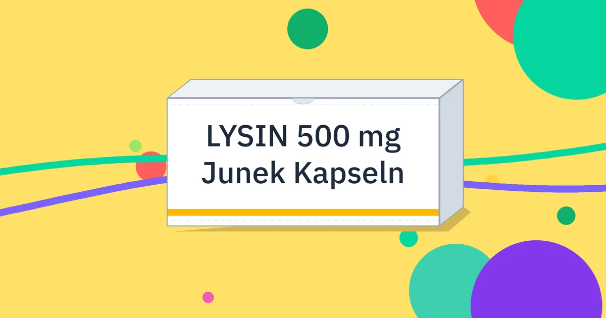 Symbolbild: Packung mit der Aufschrift LYSIN 500 mg Junek Kapseln (PZN 00134686) – Verfügbarkeit und Bezug in Apotheken in Frankfurt am Main