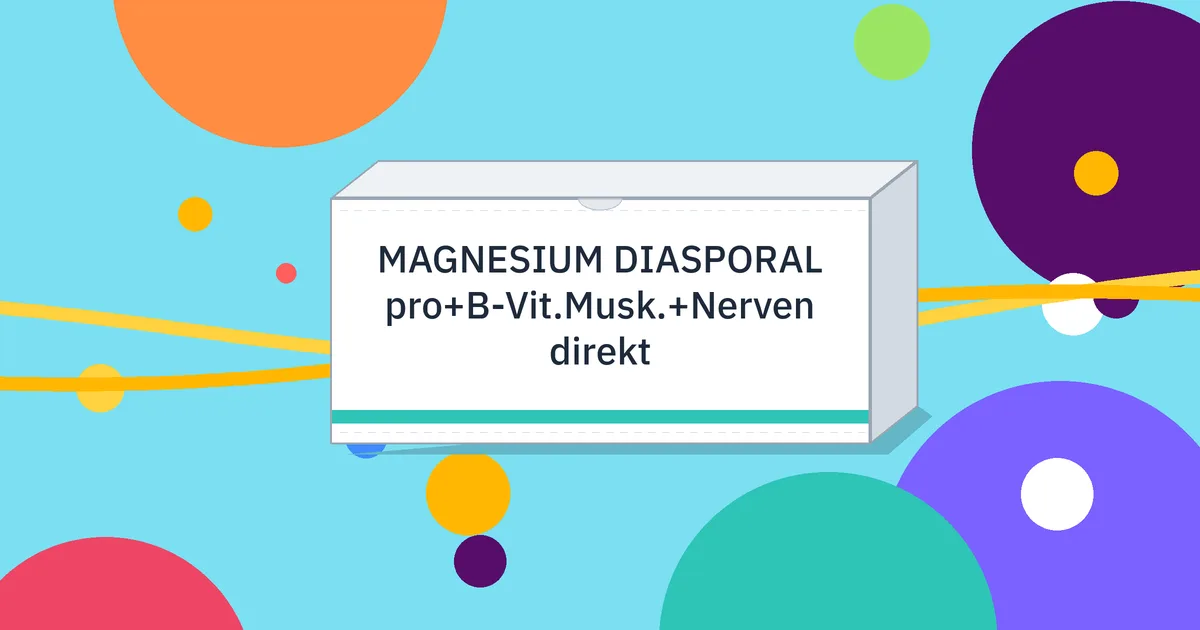 Symbolbild: Packung mit der Aufschrift MAGNESIUM DIASPORAL pro+B-Vit.Musk.+Nerven direkt (PZN 20040177) – Verfügbarkeit und Bezug in Apotheken in Frankfurt am Main