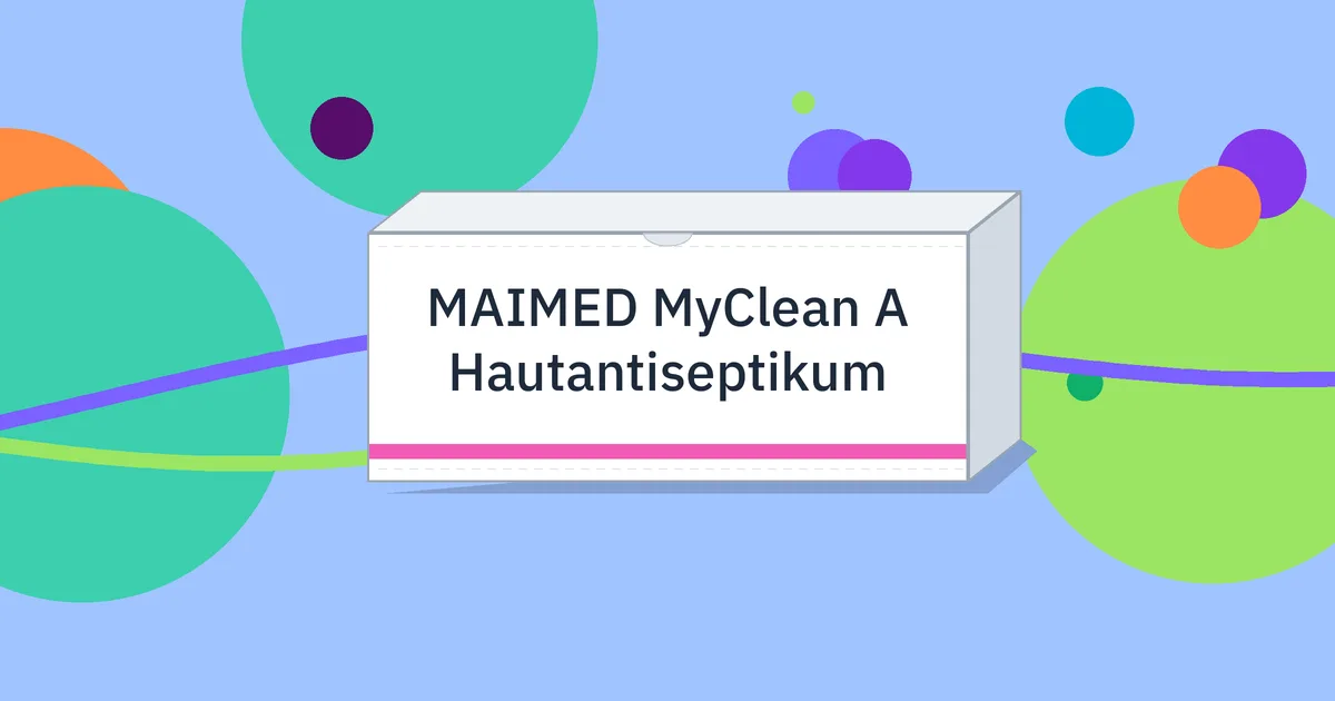 Symbolbild: Packung mit der Aufschrift MAIMED MyClean A Hautantiseptikum (PZN 10305338) – Verfügbarkeit und Bezug in Apotheken in Frankfurt am Main