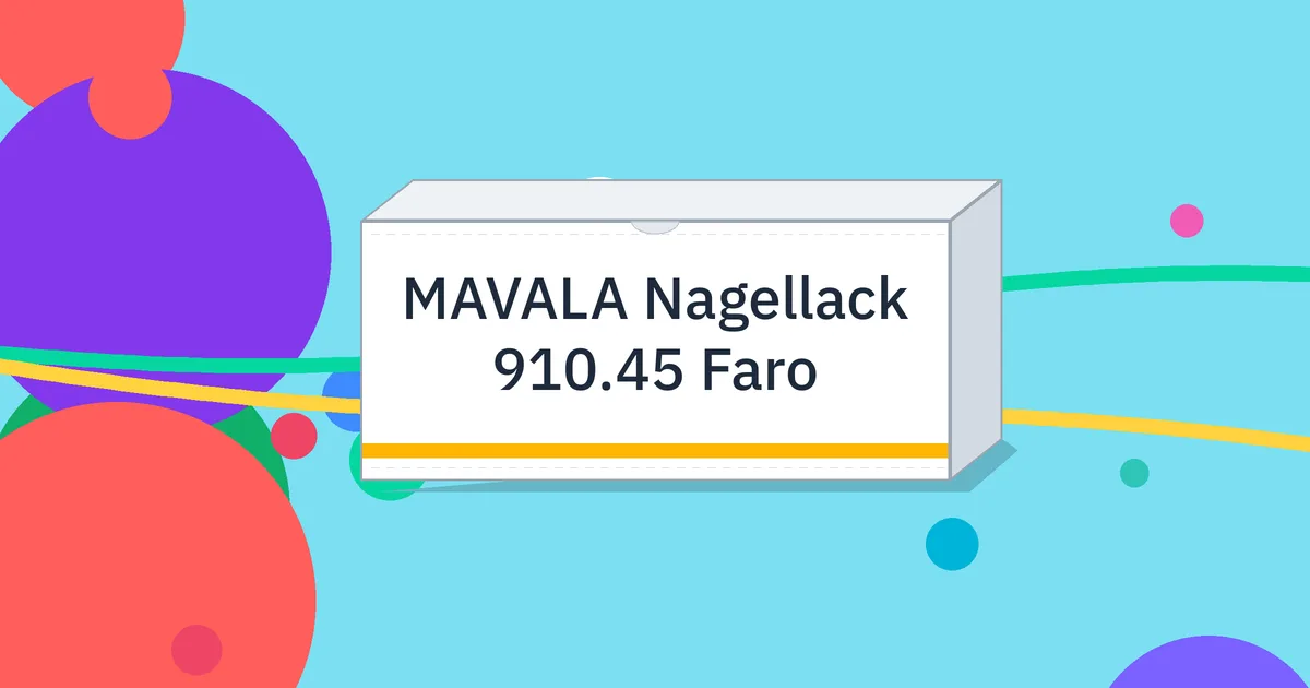 Symbolbild: Packung mit der Aufschrift MAVALA Nagellack 910.45 Faro (PZN 17209230) – Verfügbarkeit und Bezug in Apotheken in Frankfurt am Main