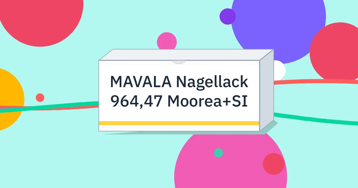 Symbolbild: Packung mit der Aufschrift MAVALA Nagellack 964,47 Moorea+SI (PZN 18502110) – Verfügbarkeit und Bezug in Apotheken in Frankfurt am Main