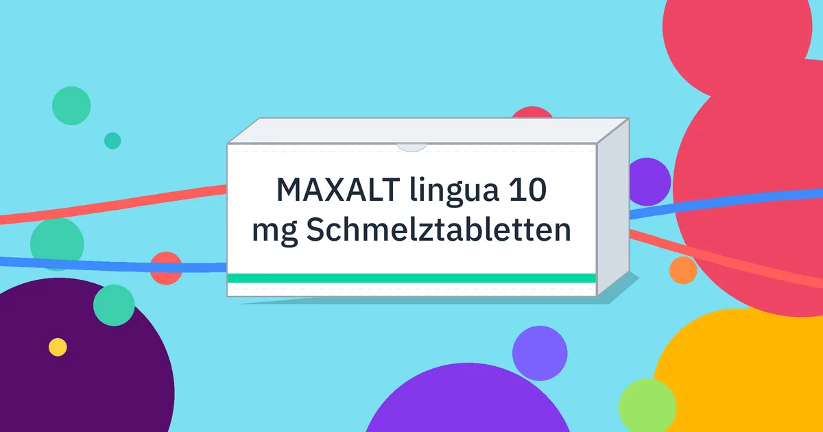 Symbolbild: Packung mit der Aufschrift MAXALT lingua 10 mg Schmelztabletten (PZN 00074547) – Verfügbarkeit und Bezug in Apotheken in Frankfurt am Main