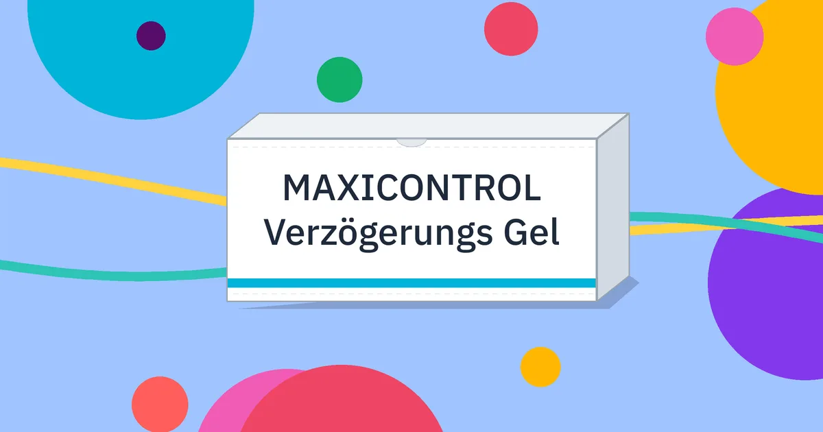 Symbolbild: Packung mit der Aufschrift MAXICONTROL Verzögerungs Gel (PZN 18709584) – Verfügbarkeit und Bezug in Apotheken in Frankfurt am Main
