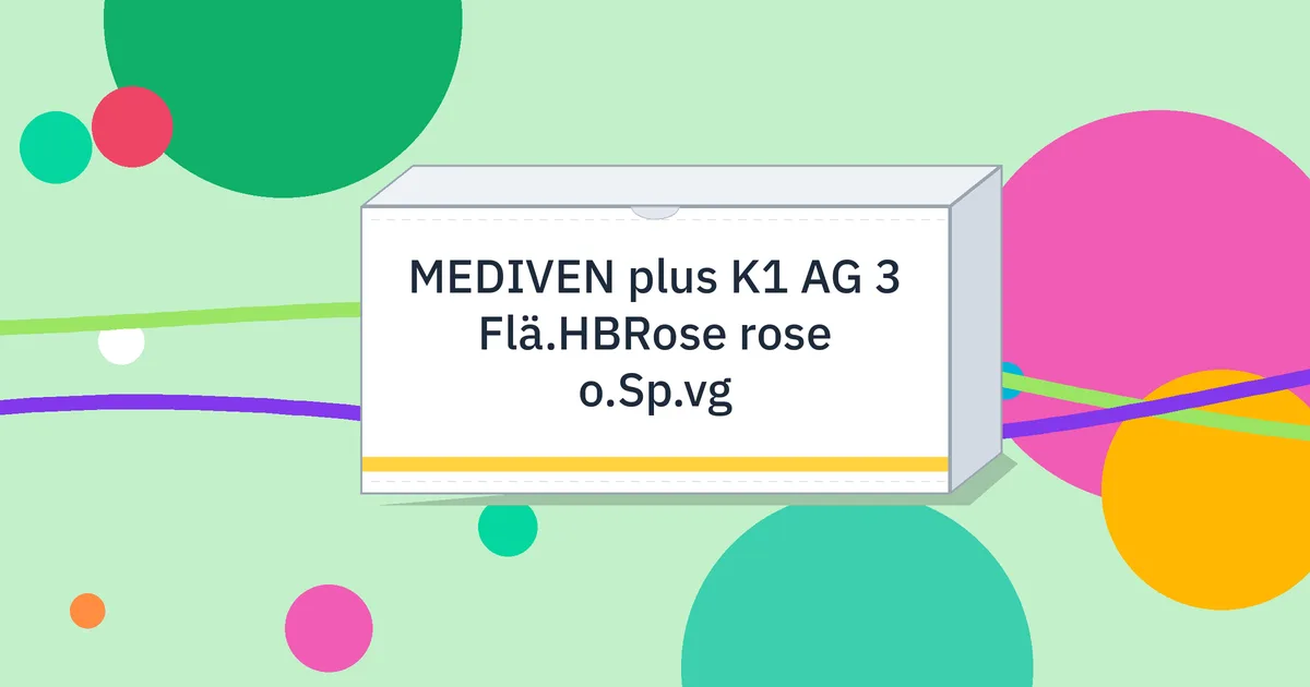 Symbolbild: Packung mit der Aufschrift MEDIVEN plus K1 AG 3 Flä.HBRose rose o.Sp.vg (PZN 15911894) – Verfügbarkeit und Bezug in Apotheken in Frankfurt am Main