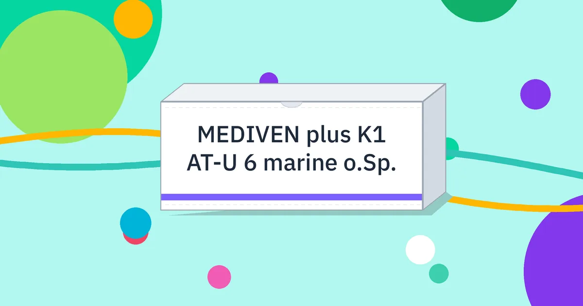 Symbolbild: Packung mit der Aufschrift MEDIVEN plus K1 AT-U 6 marine o.Sp. (PZN 15029877) – Verfügbarkeit und Bezug in Apotheken in Frankfurt am Main