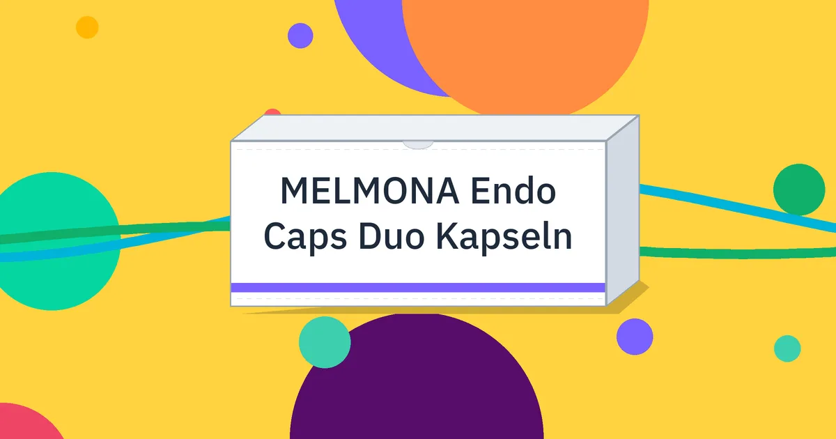 Symbolbild: Packung mit der Aufschrift MELMONA Endo Caps Duo Kapseln (PZN 19671205) – Verfügbarkeit und Bezug in Apotheken in Frankfurt am Main