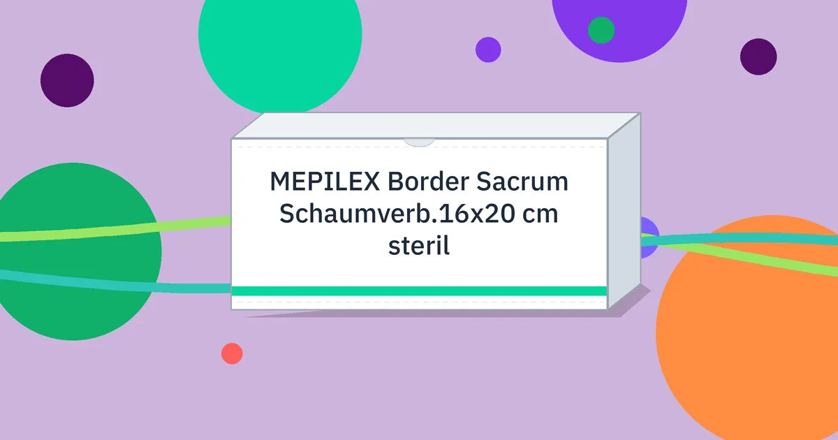 Symbolbild: Packung mit der Aufschrift MEPILEX Border Sacrum Schaumverb.16x20 cm steril (PZN 20403036) – Verfügbarkeit und Bezug in Apotheken in Frankfurt am Main