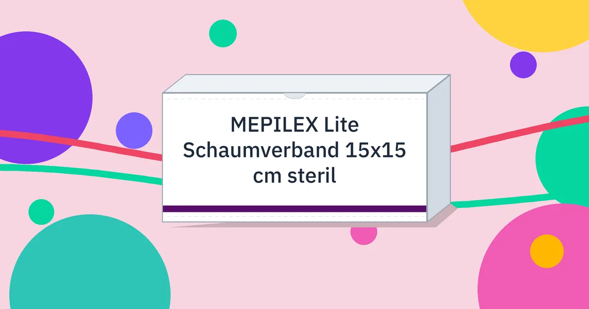 Symbolbild: Packung mit der Aufschrift MEPILEX Lite Schaumverband 15x15 cm steril (PZN 13983033) – Verfügbarkeit und Bezug in Apotheken in Frankfurt am Main