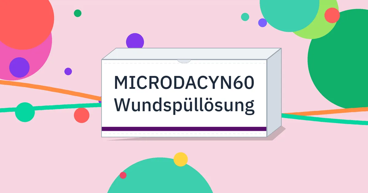 Symbolbild: Packung mit der Aufschrift MICRODACYN60 Wundspüllösung (PZN 15587703) – Verfügbarkeit und Bezug in Apotheken in Frankfurt am Main