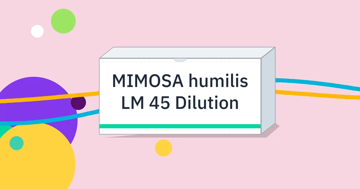 Symbolbild: Packung mit der Aufschrift MIMOSA humilis LM 45 Dilution (PZN 13608648) – Verfügbarkeit und Bezug in Apotheken in Frankfurt am Main