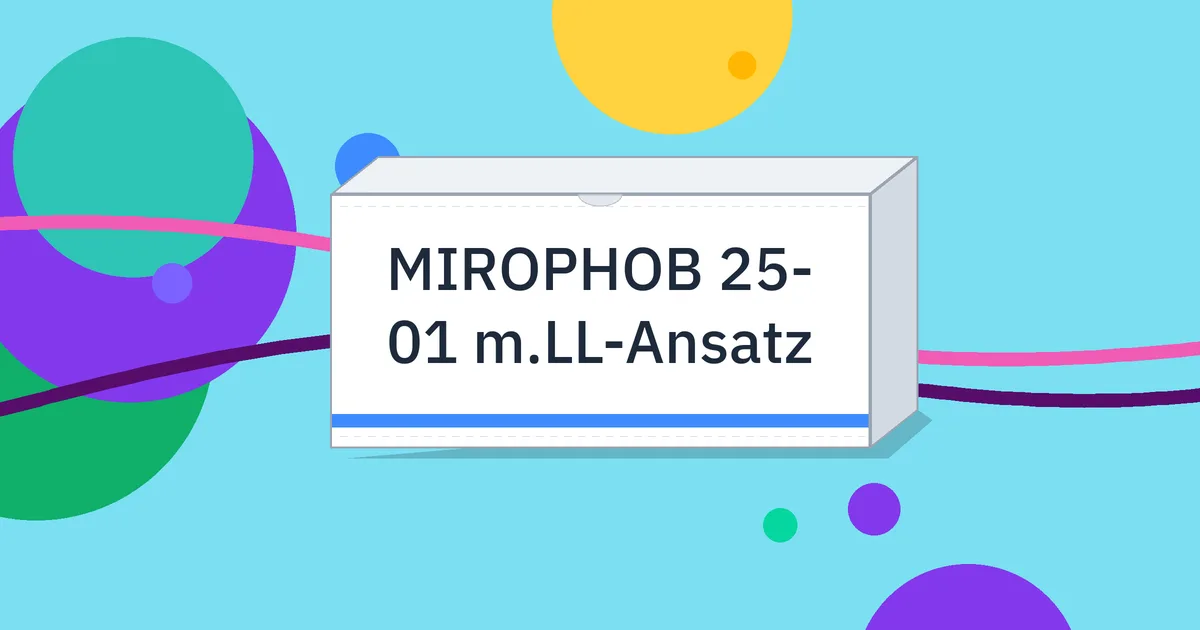 Symbolbild: Packung mit der Aufschrift MIROPHOB 25-01 m.LL-Ansatz (PZN 02294833) – Verfügbarkeit und Bezug in Apotheken in Frankfurt am Main
