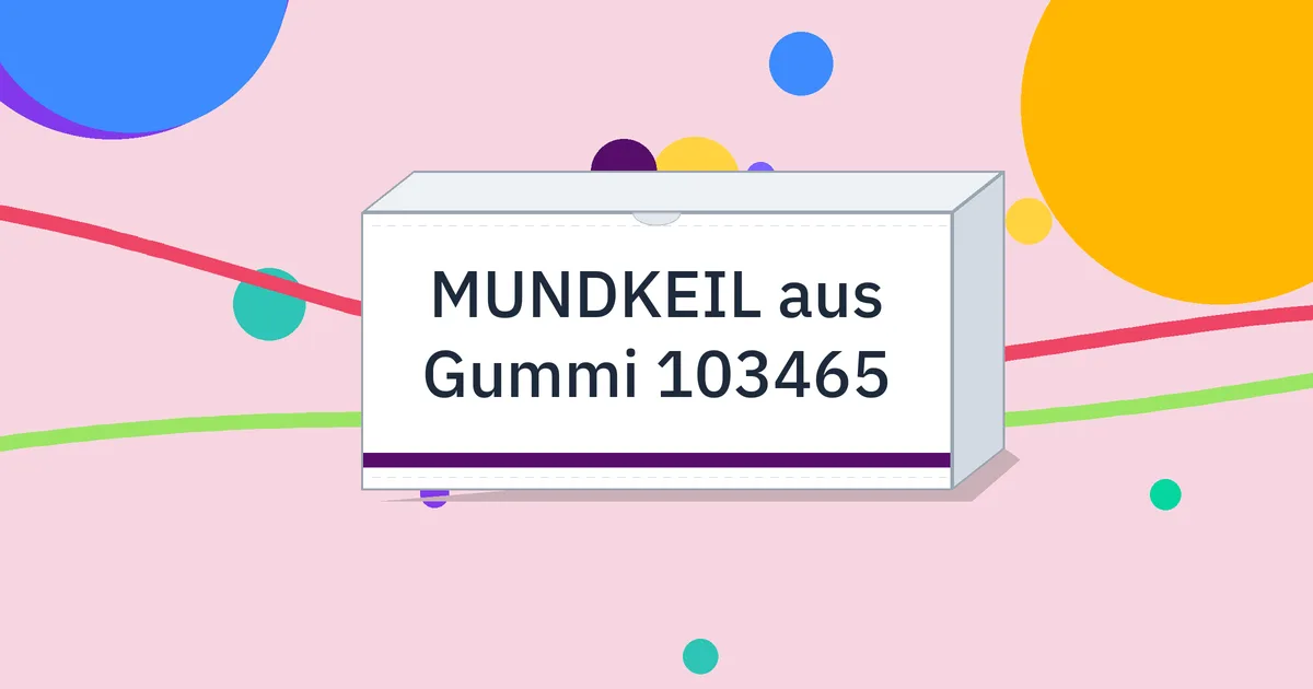 Symbolbild: Packung mit der Aufschrift MUNDKEIL aus Gummi 103465 (PZN 04755965) – Verfügbarkeit und Bezug in Apotheken in Frankfurt am Main