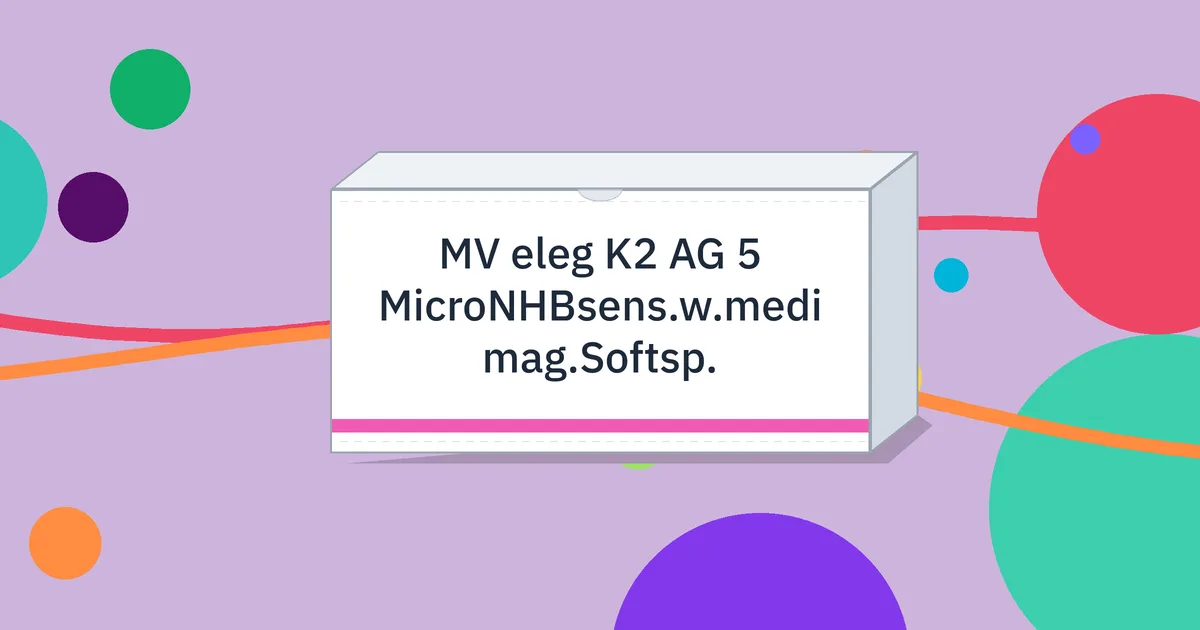 Symbolbild: Packung mit der Aufschrift MV eleg K2 AG 5 MicroNHBsens.w.medi mag.Softsp. (PZN 15725335) – Verfügbarkeit und Bezug in Apotheken in Frankfurt am Main