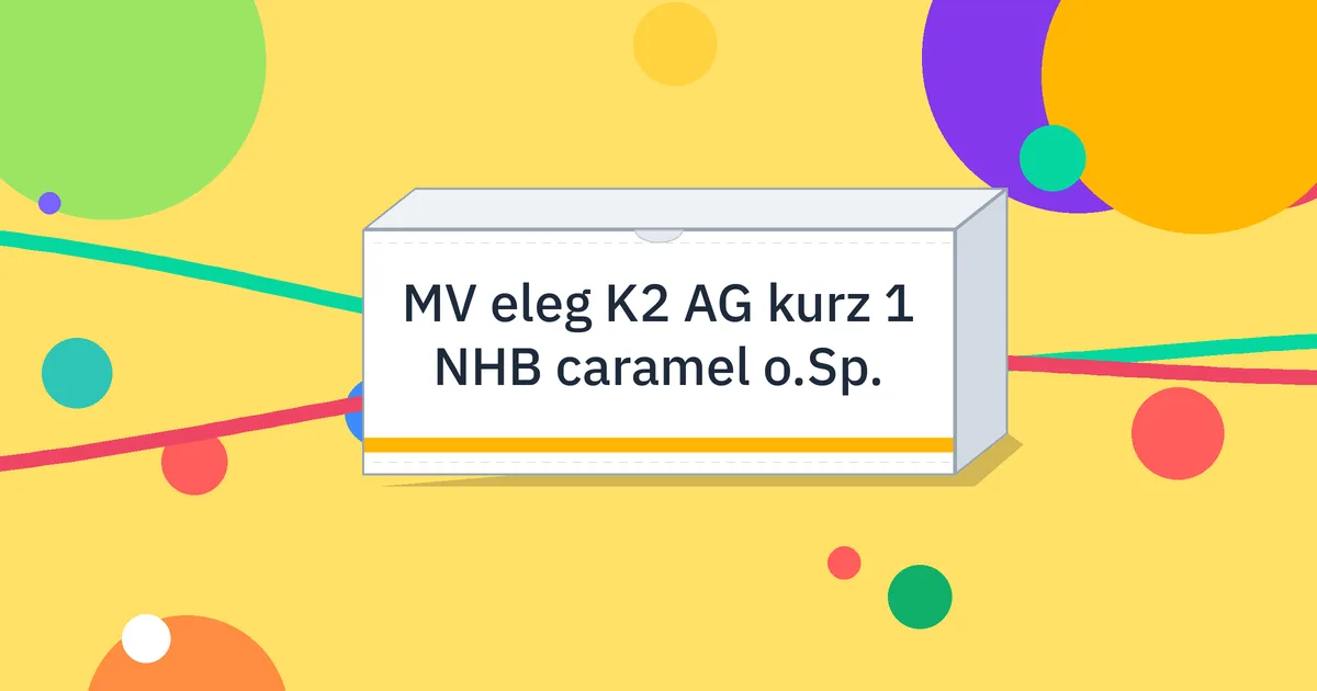 Symbolbild: Packung mit der Aufschrift MV eleg K2 AG kurz 1 NHB caramel o.Sp. (PZN 15716856) – Verfügbarkeit und Bezug in Apotheken in Frankfurt am Main