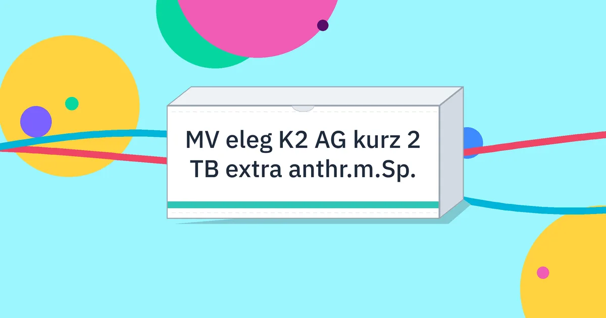 Symbolbild: Packung mit der Aufschrift MV eleg K2 AG kurz 2 TB extra anthr.m.Sp. (PZN 09878514) – Verfügbarkeit und Bezug in Apotheken in Frankfurt am Main