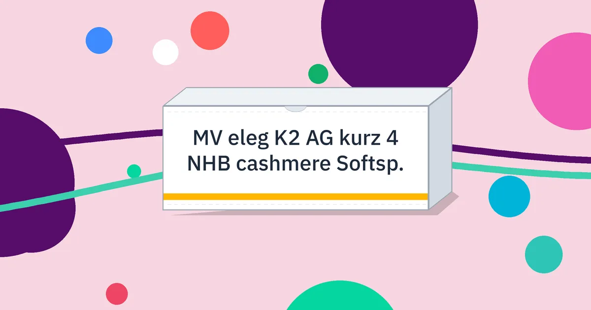 Symbolbild: Packung mit der Aufschrift MV eleg K2 AG kurz 4 NHB cashmere Softsp. (PZN 15715957) – Verfügbarkeit und Bezug in Apotheken in Frankfurt am Main