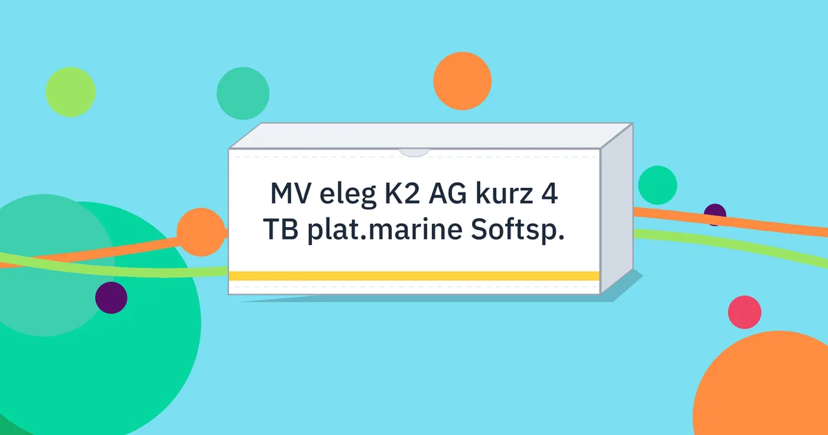 Symbolbild: Packung mit der Aufschrift MV eleg K2 AG kurz 4 TB plat.marine Softsp. (PZN 14605095) – Verfügbarkeit und Bezug in Apotheken in Frankfurt am Main