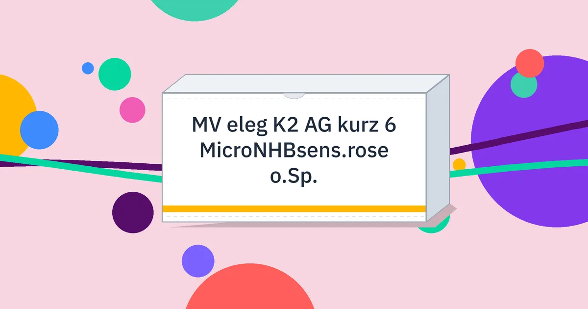 Symbolbild: Packung mit der Aufschrift MV eleg K2 AG kurz 6 MicroNHBsens.rose o.Sp. (PZN 15709566) – Verfügbarkeit und Bezug in Apotheken in Frankfurt am Main