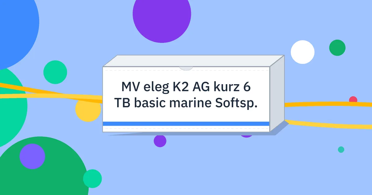Symbolbild: Packung mit der Aufschrift MV eleg K2 AG kurz 6 TB basic marine Softsp. (PZN 15284546) – Verfügbarkeit und Bezug in Apotheken in Frankfurt am Main