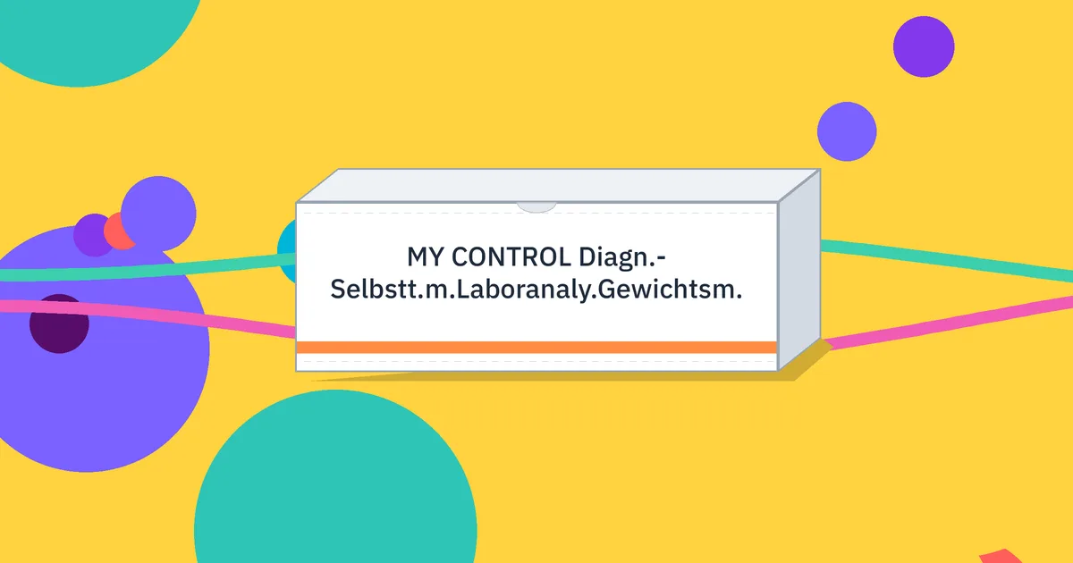 Symbolbild: Packung mit der Aufschrift MY CONTROL Diagn.-Selbstt.m.Laboranaly.Gewichtsm. (PZN 19554729) – Verfügbarkeit und Bezug in Apotheken in Frankfurt am Main