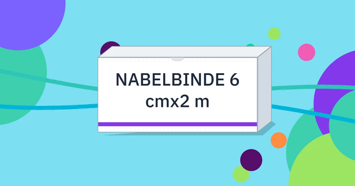 Symbolbild: Packung mit der Aufschrift NABELBINDE 6 cmx2 m (PZN 01720831) – Verfügbarkeit und Bezug in Apotheken in Frankfurt am Main