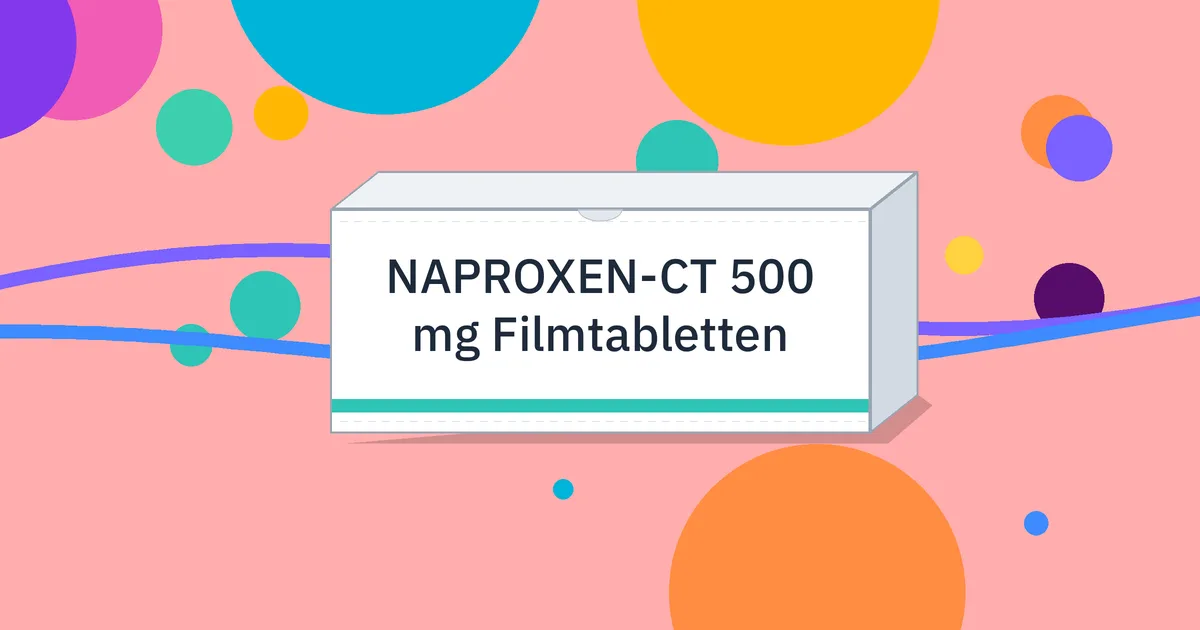Symbolbild: Packung mit der Aufschrift NAPROXEN-CT 500 mg Filmtabletten (PZN 03956199) – Verfügbarkeit und Bezug in Apotheken in Frankfurt am Main