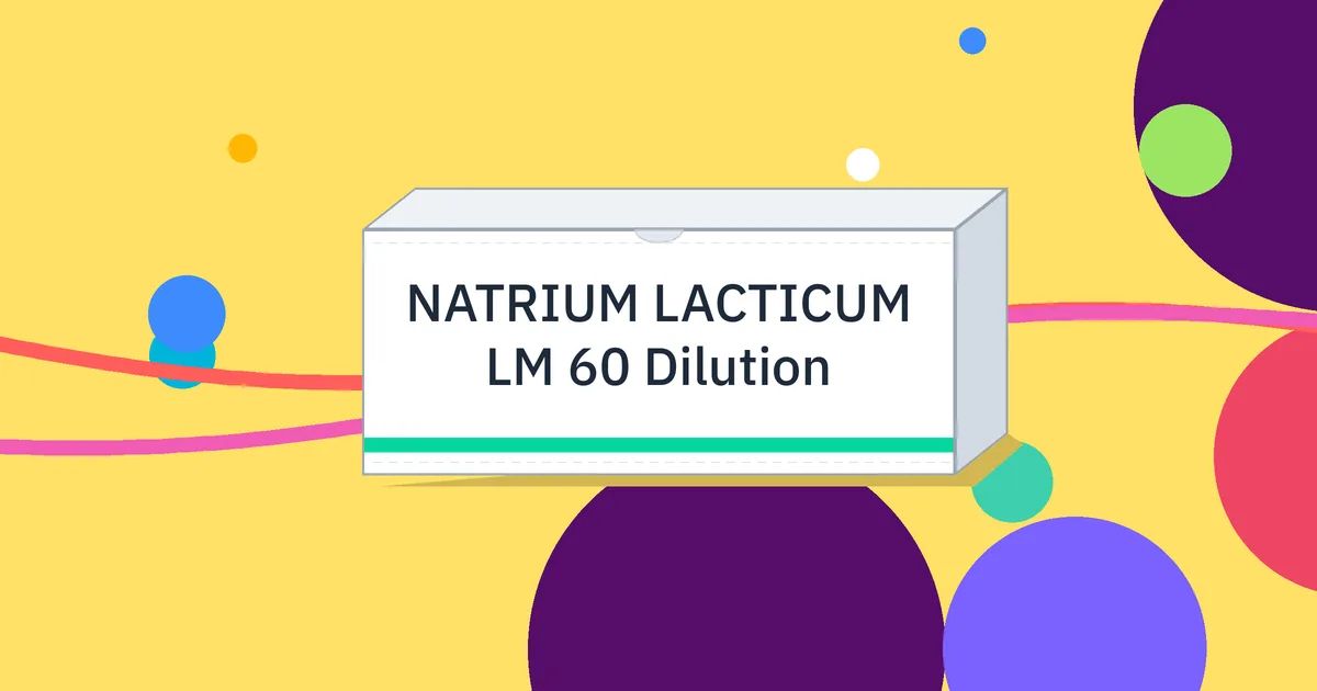 Symbolbild: Packung mit der Aufschrift NATRIUM LACTICUM LM 60 Dilution (PZN 12965062) – Verfügbarkeit und Bezug in Apotheken in Frankfurt am Main
