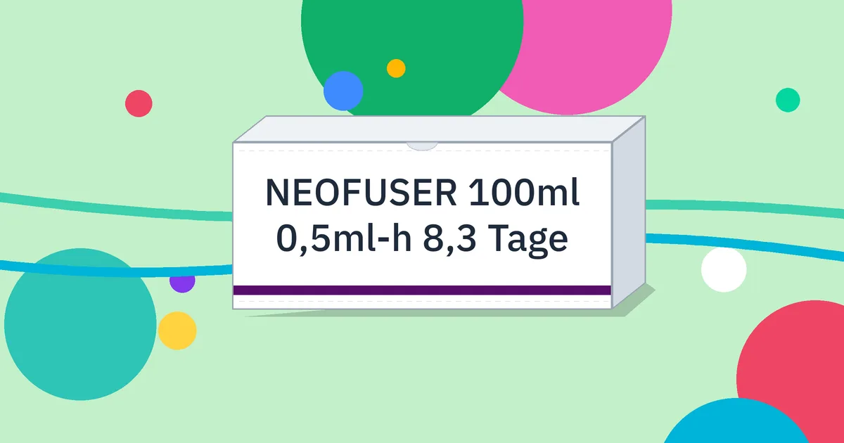 Symbolbild: Packung mit der Aufschrift NEOFUSER 100ml 0,5ml-h 8,3 Tage (PZN 16512156) – Verfügbarkeit und Bezug in Apotheken in Frankfurt am Main