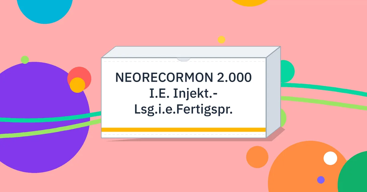 Symbolbild: Packung mit der Aufschrift NEORECORMON 2.000 I.E. Injekt.-Lsg.i.e.Fertigspr. (PZN 16136612) – Verfügbarkeit und Bezug in Apotheken in Frankfurt am Main