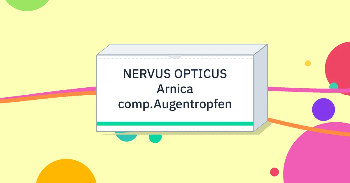 Symbolbild: Packung mit der Aufschrift NERVUS OPTICUS Arnica comp.Augentropfen (PZN 09889788) – Verfügbarkeit und Bezug in Apotheken in Frankfurt am Main
