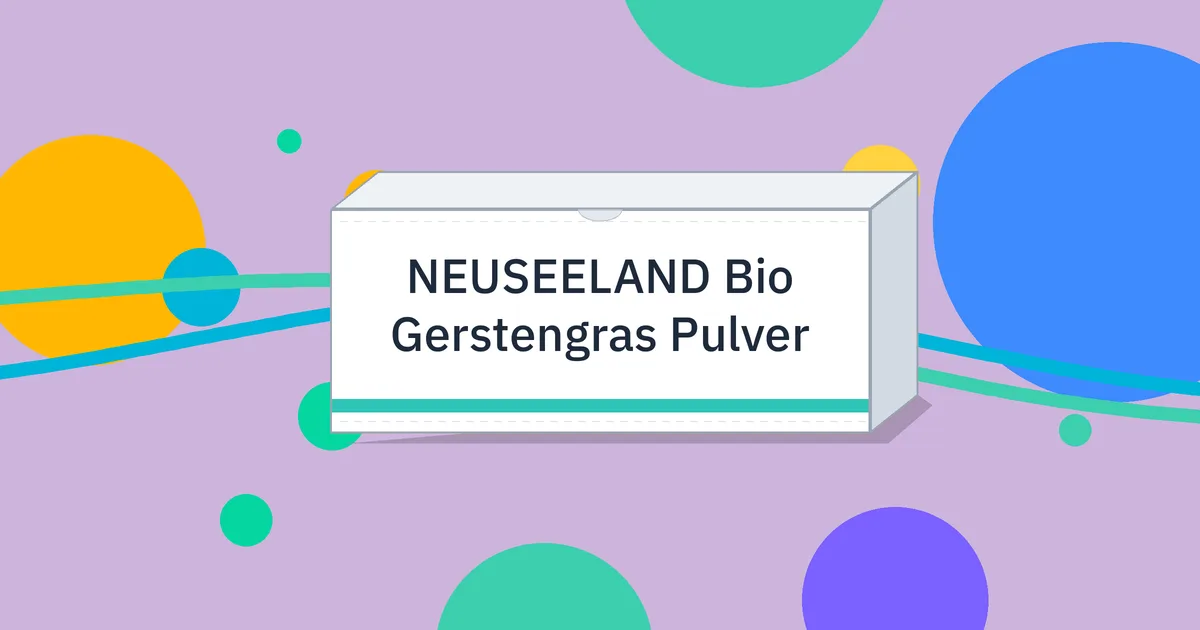 Symbolbild: Packung mit der Aufschrift NEUSEELAND Bio Gerstengras Pulver (PZN 10297231) – Verfügbarkeit und Bezug in Apotheken in Frankfurt am Main