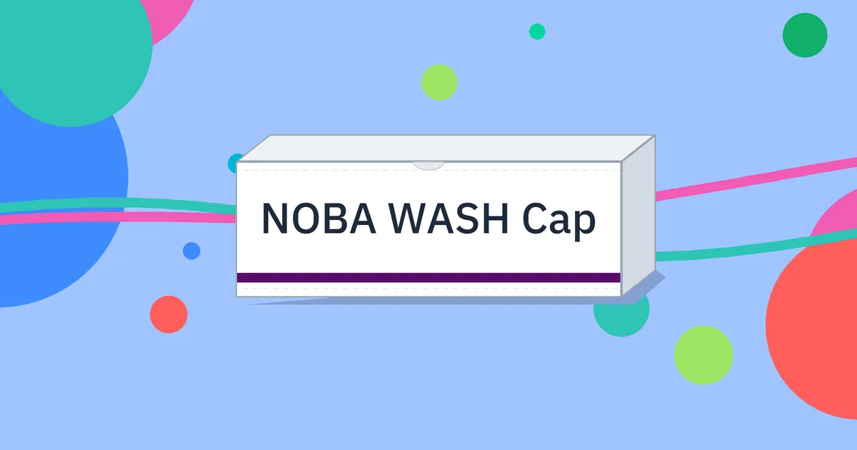 Symbolbild: Packung mit der Aufschrift NOBA WASH Cap (PZN 11599394) – Verfügbarkeit und Bezug in Apotheken in Frankfurt am Main