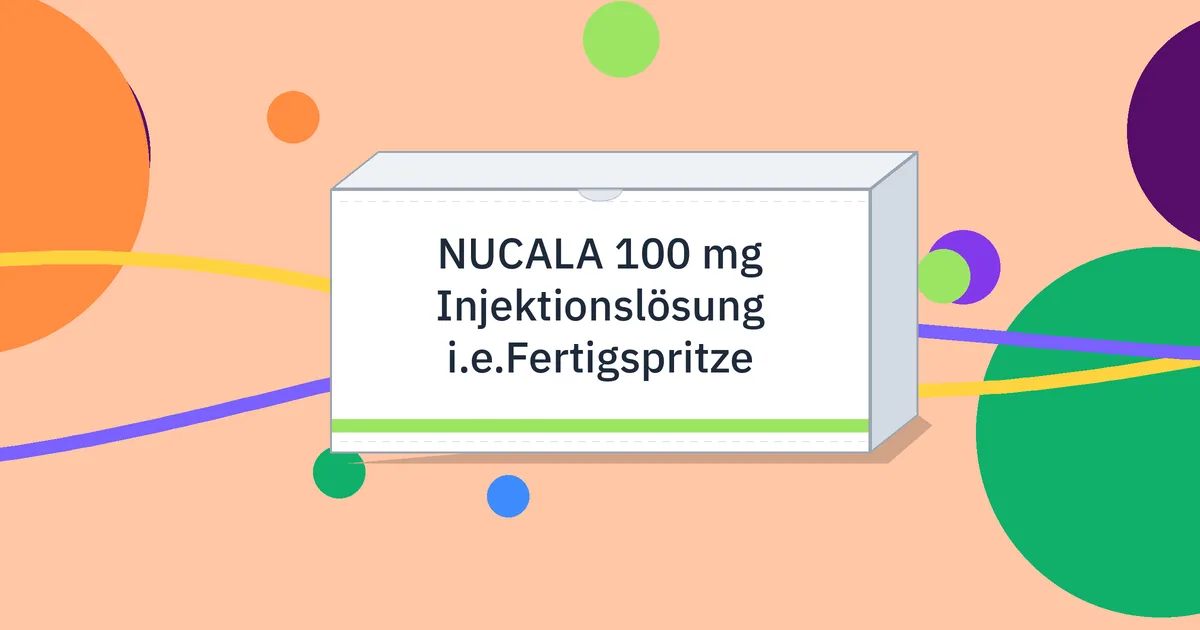 Symbolbild: Packung mit der Aufschrift NUCALA 100 mg Injektionslösung i.e.Fertigspritze (PZN 19695542) – Verfügbarkeit und Bezug in Apotheken in Frankfurt am Main
